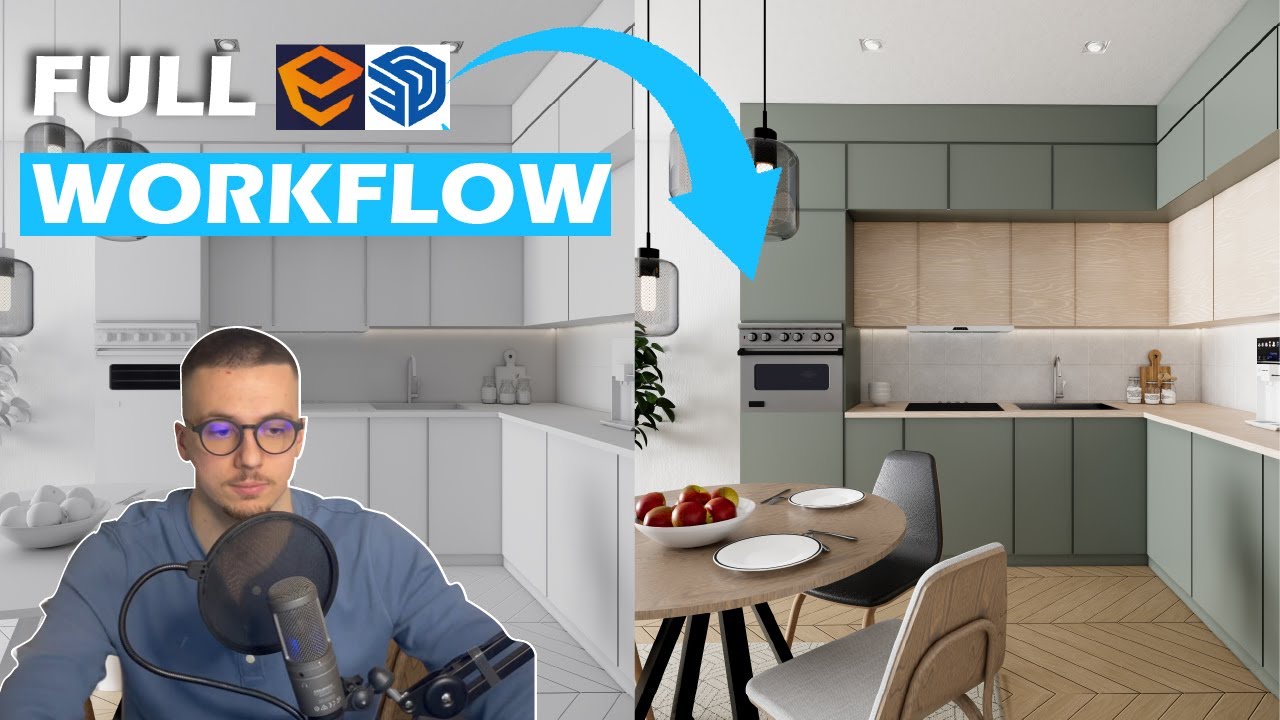 Create a Realistic Kitchen in 15 Minutes - Enscape Sketchup - Interior 24